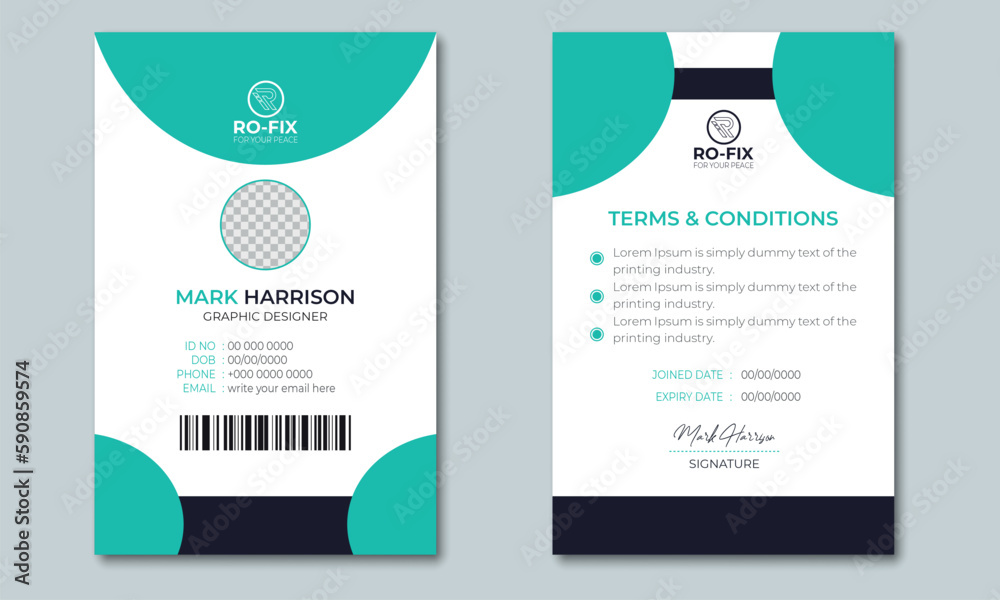 vector abstract id cards template concept Abstract & Creative Id Card ...