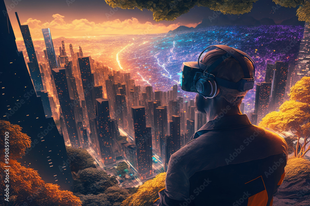 Acceso al Metaverso, ventana a un nuevo mundo digital, gafas de ...