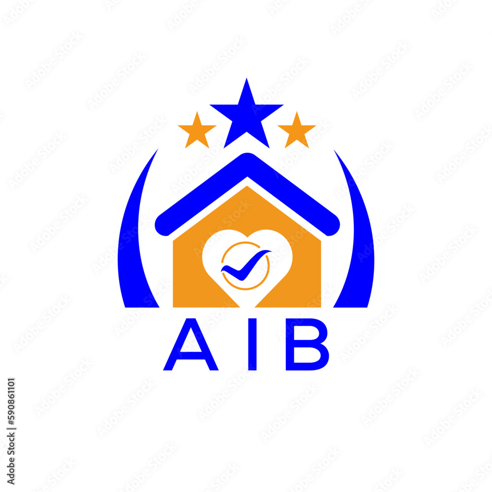 AIB House logo. KJG Letter logo and icon. Blue vector image on white ...