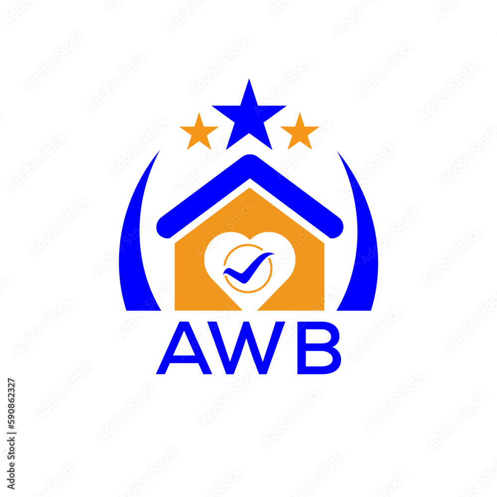 Vecteur Stock AWB House logo. KJG Letter logo and icon. Blue vector ...