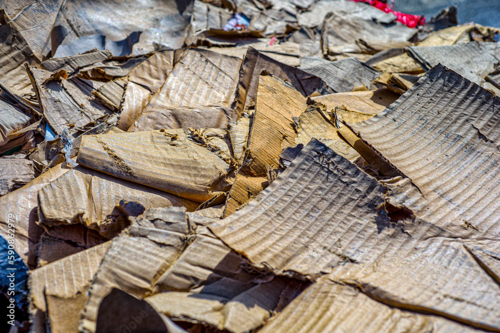 déchets de carton et papier pour le recyclage Stock Photo | Adobe Stock