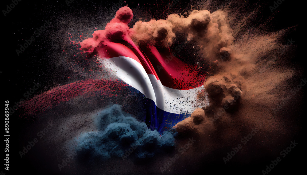 Japan Country Flag Colors of Powder Sand Dust Splash and Explosion on ...