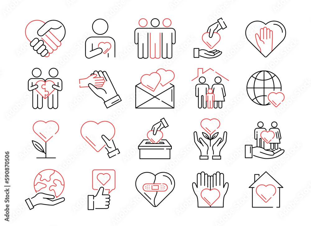 Value of dignity. Human heart icon. Culture collaboration. Community ...