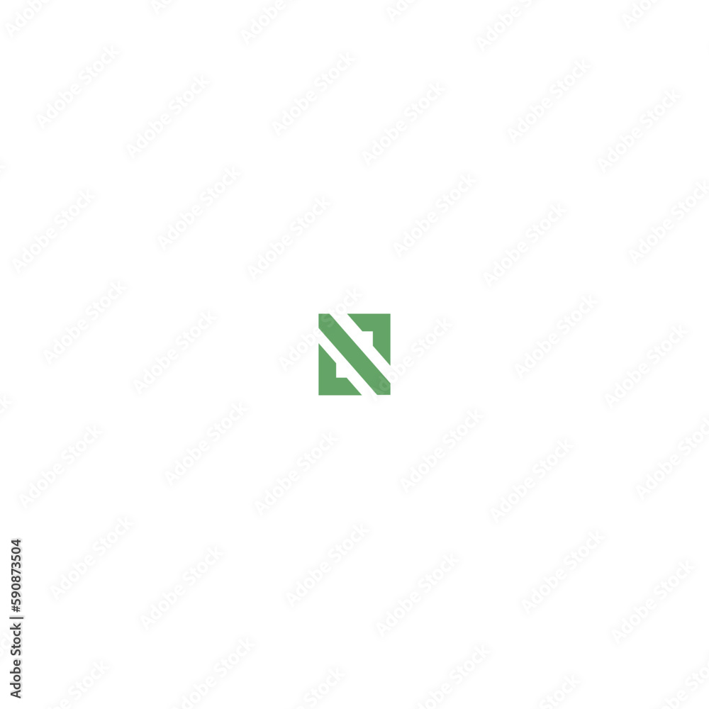 Square code with letter n logo for web, symbol, vector, box, rectangle ...