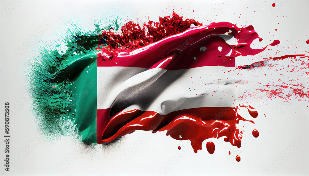 Maldives Country Flag Colors of Liquid Oil Paint Dripping and Splashing ...