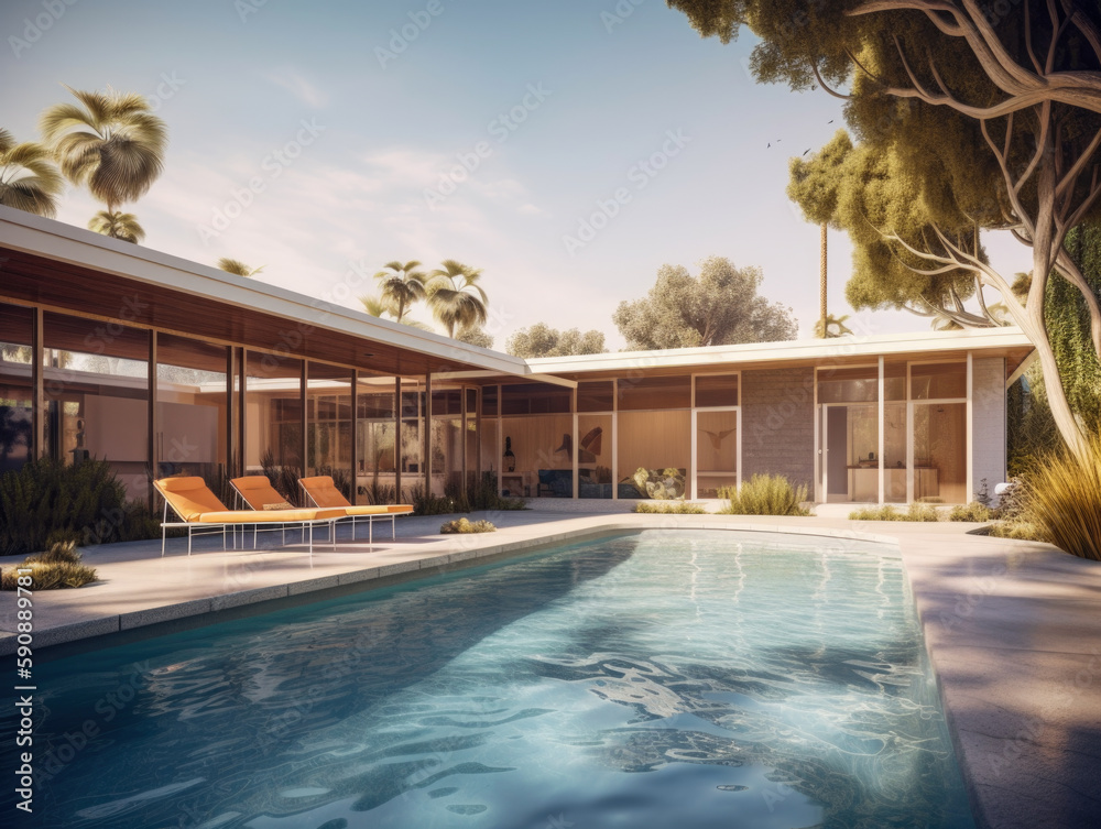 american mid century modern house with swimming pool Luxury modern ...