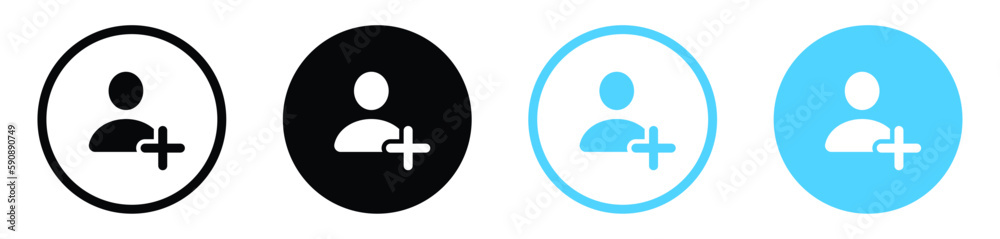 Add new user icon vector male person profile avatar with plus symbol ...