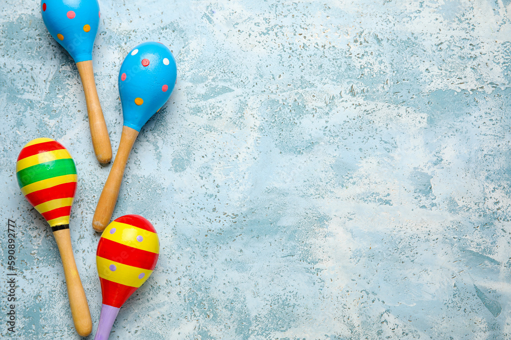 Mexican maracas on grunge background Stock Photo | Adobe Stock