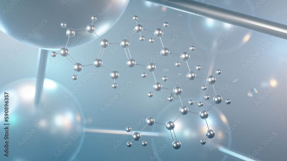 yohimbine molecular structure, 3d model molecule, quebrachine ...