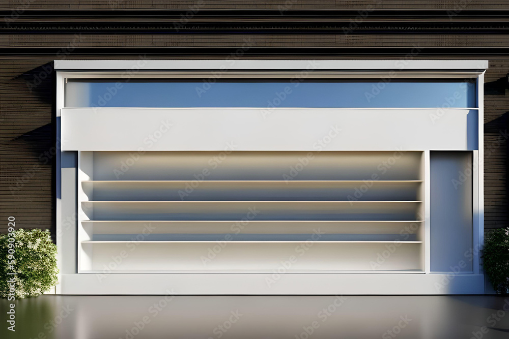 AI generated render of a storefront facade template , commercial ...