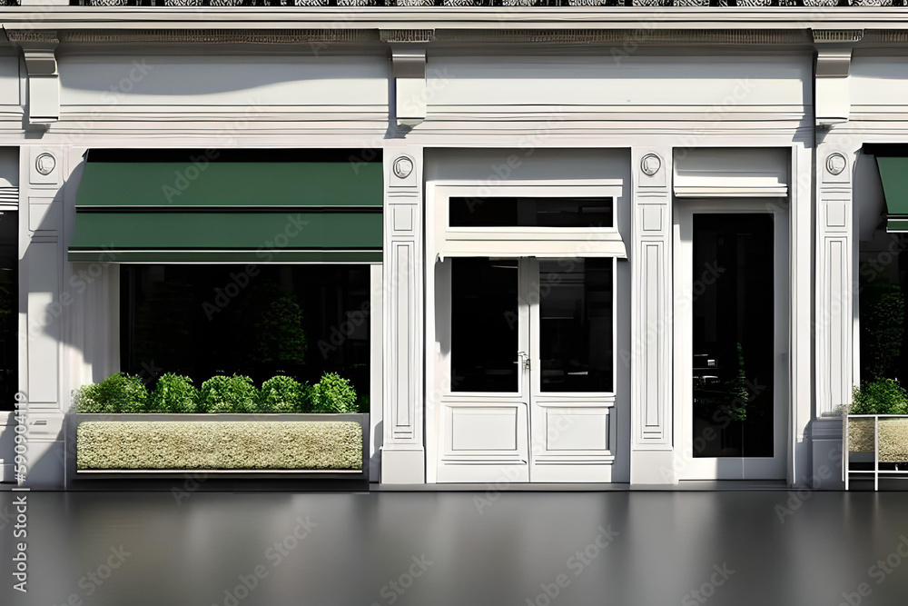AI generated render of a storefront facade template , commercial ...