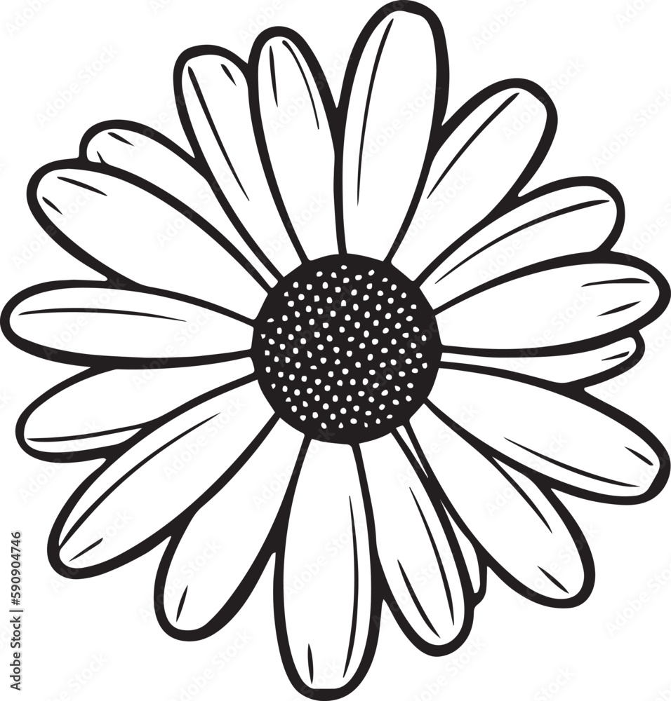 Daisy silhouette vector illustration , SVG Stock Vector | Adobe Stock