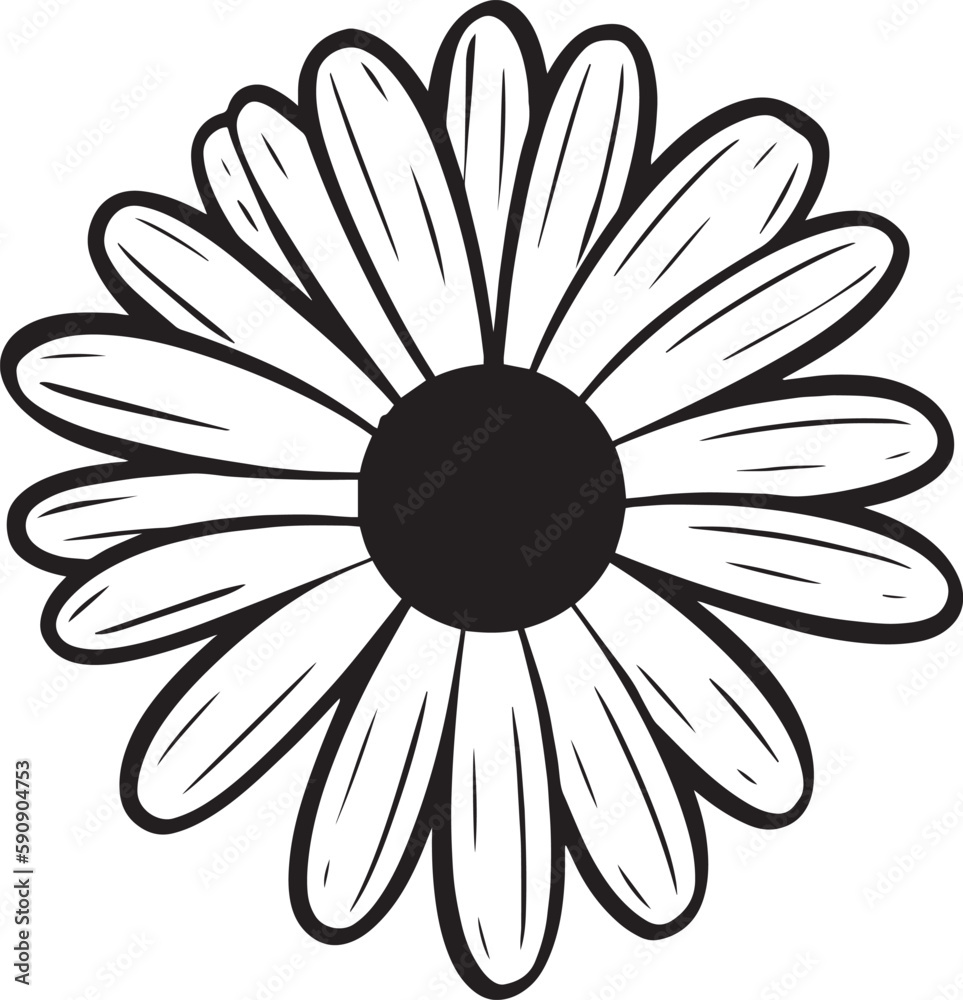 Daisy silhouette vector illustration , SVG Stock Vector | Adobe Stock