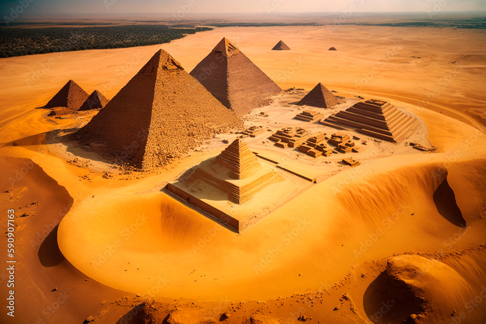 From above, the Egyptian pyramids are awe-inspiring, standing as ...