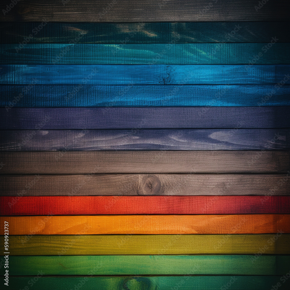 Rainbow wooden planks background. Colorful wooden texture. Rainbow wood ...