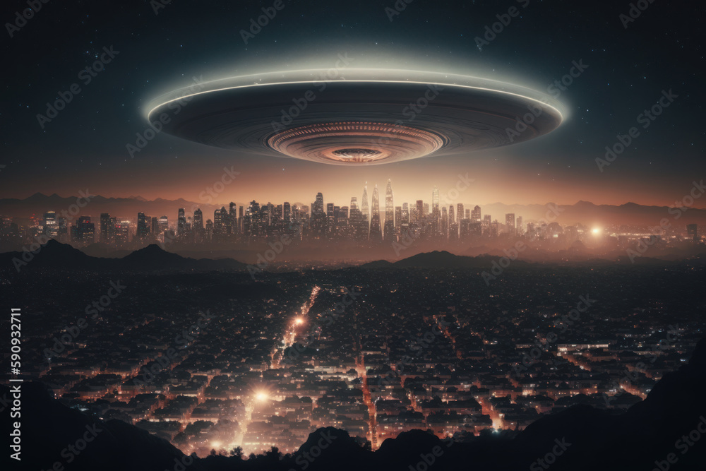 Nave espacial alienígena en la tierra, ovni abducción alíen, platillo ...