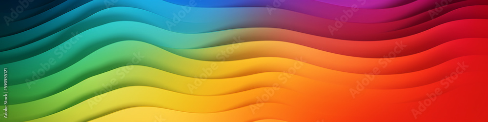 Rainbow waves gradient background colorful banner long square box ...