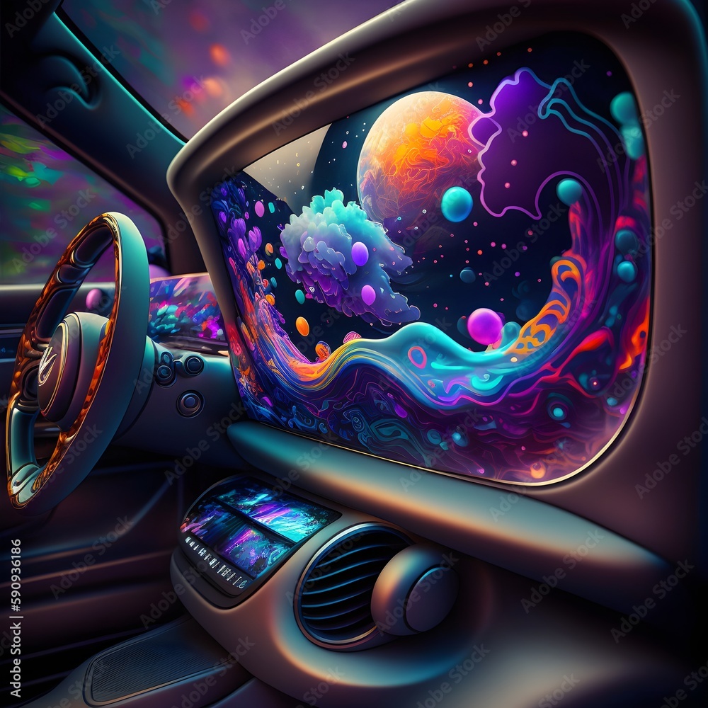 Emotional digital art that can be experienced in the car is displayed ...