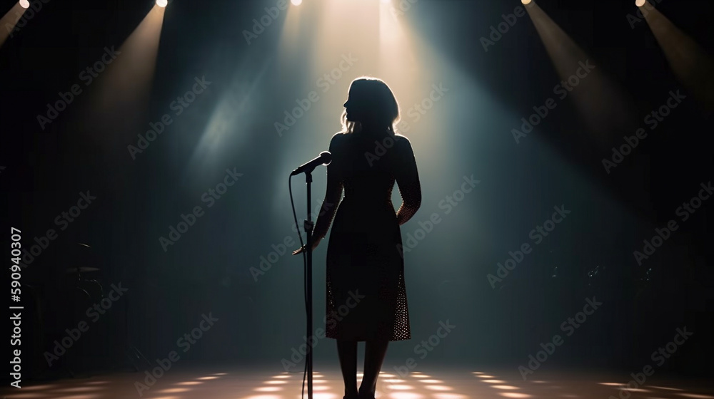 Singing On Stage Silhouette