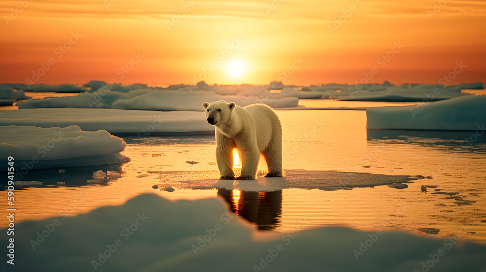 The impact of pollution on wildlife with an image of a polar bear ...
