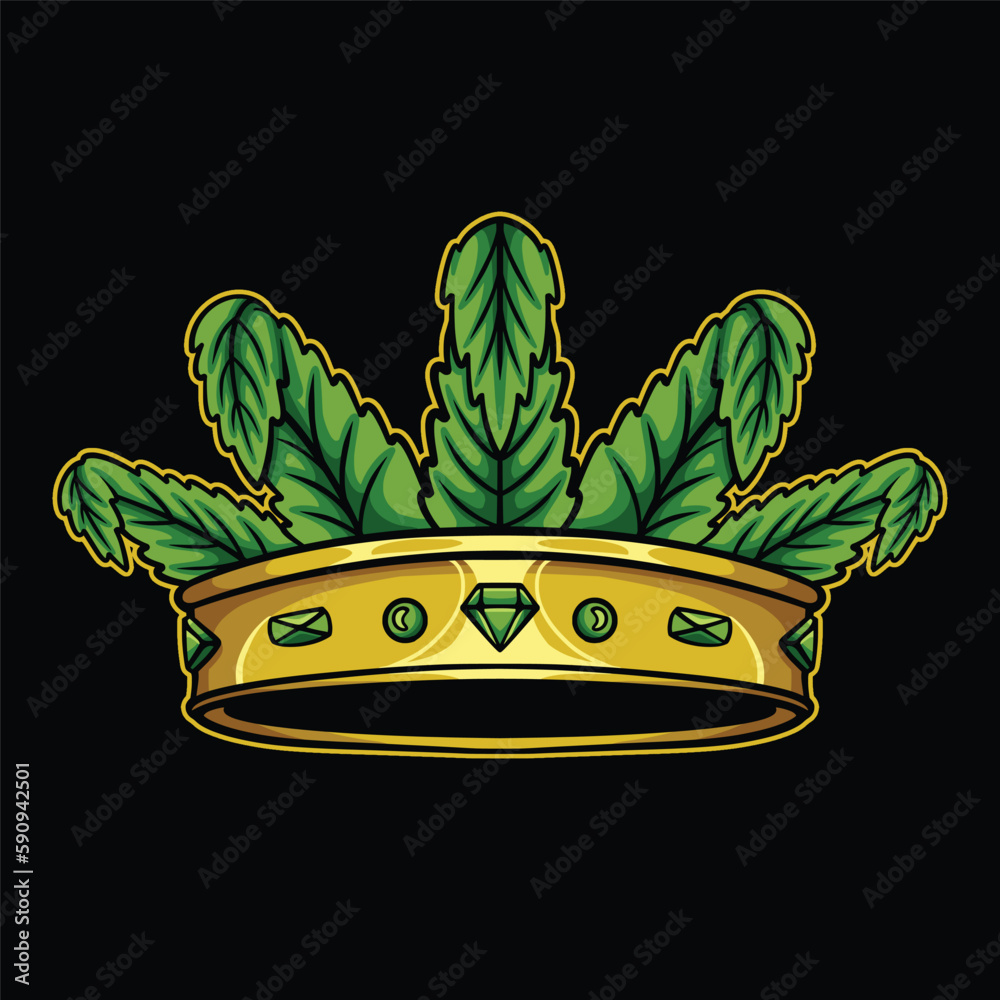 Marijuana Crown Cartoon Stock Vector | Adobe Stock