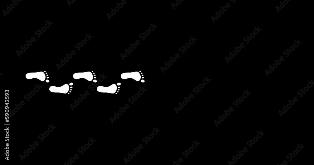Feet loader loop animation. 4K resolution animation. Human foot print ...