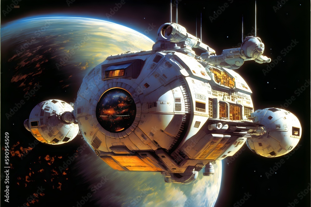 a futuristic space station in 2069 chrome The most advanced space ...