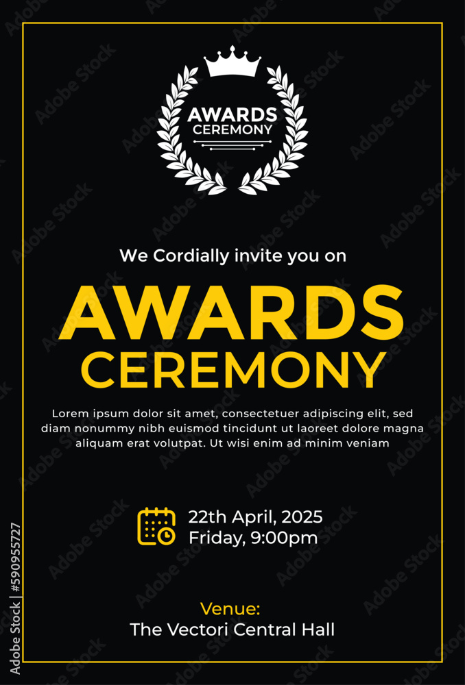 Awards Ceremony invitation card design template Stock Vector | Adobe Stock