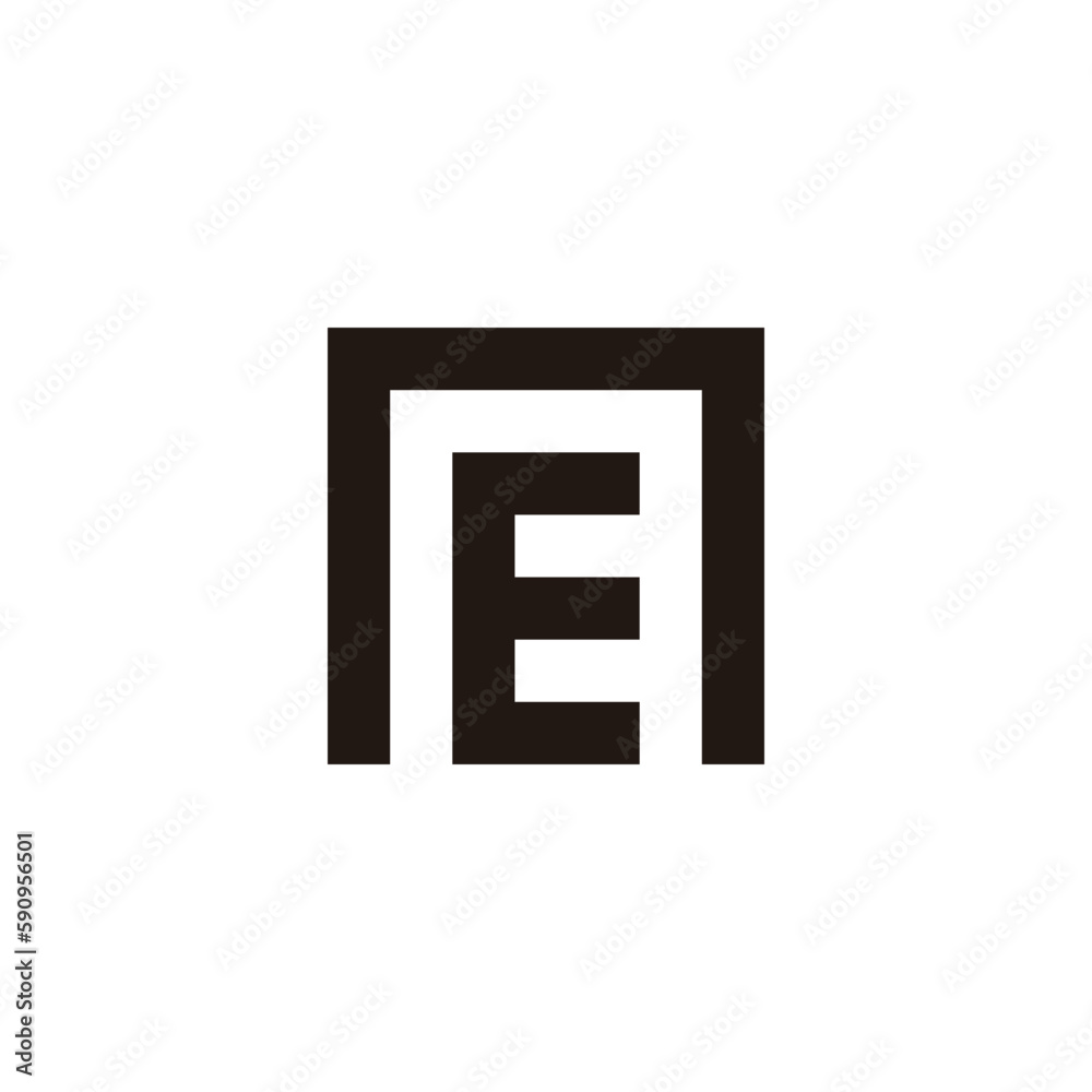 Letter E in n square geometric symbol simple logo vector Stock Vector ...