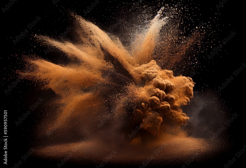 Fire particles effect dust debris isolated on black background, motion ...