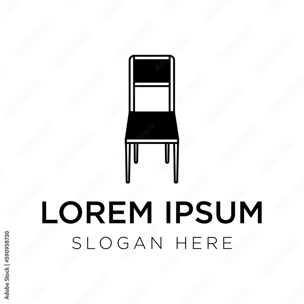 chair logo vector illustration isolated on white background Stock ...