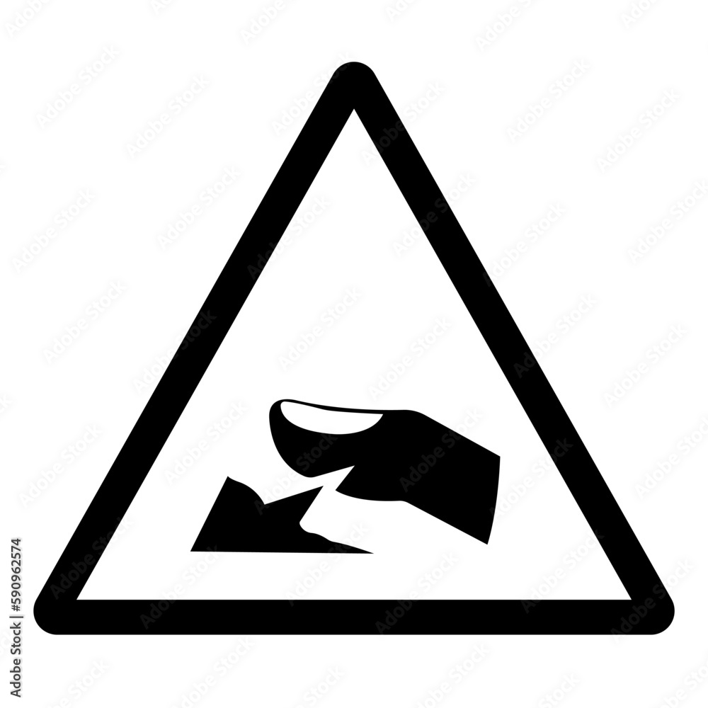 Vetor de Warning Sharp Edge Of Finger Hazard Symbol Sign ,Vector ...