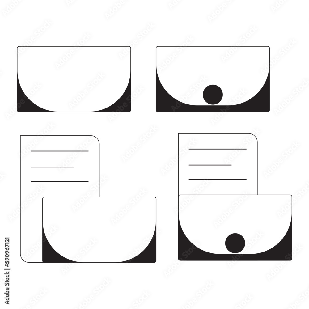 black and white simple message icon set for business and entertainment ...