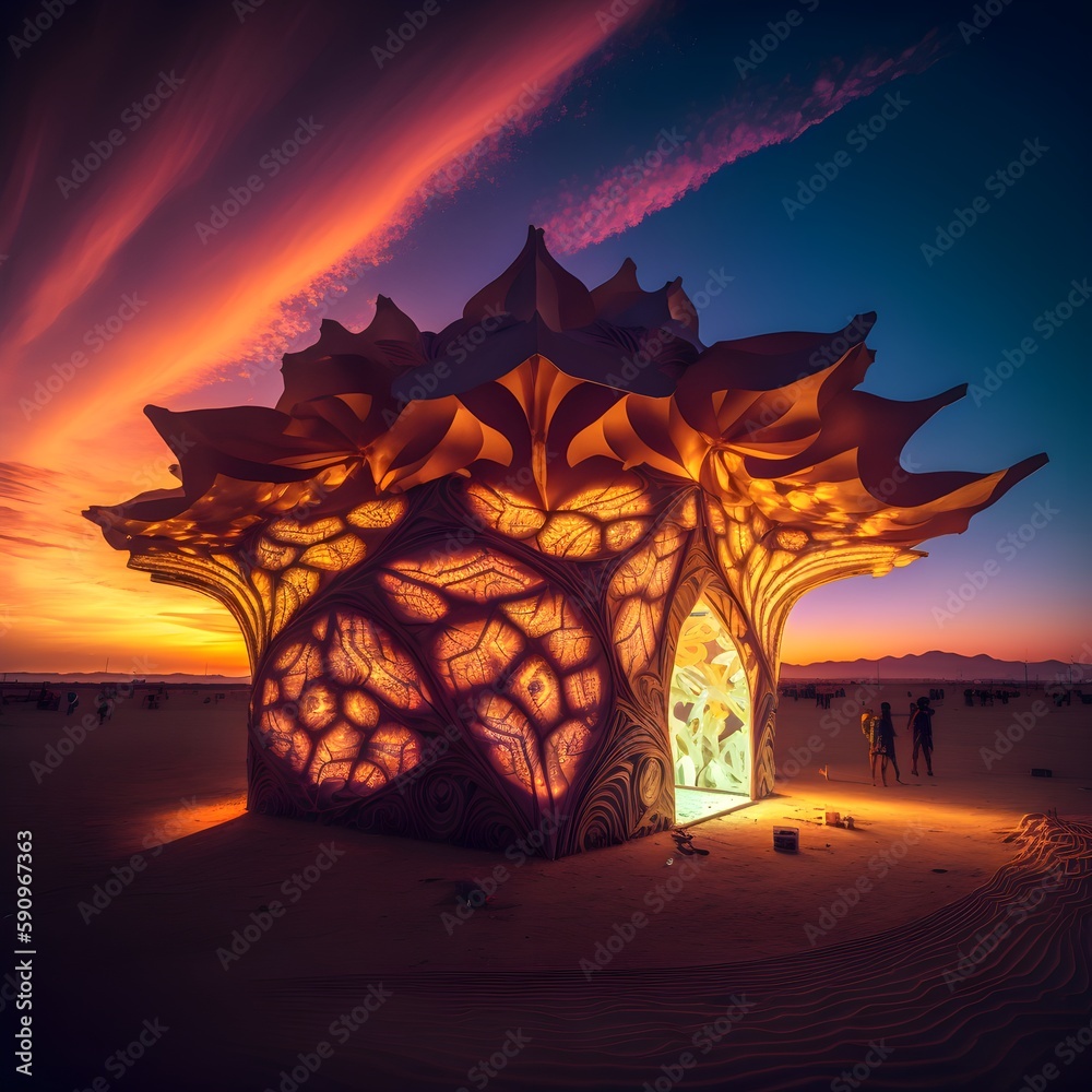 at burning man uplit viral dmt jello explosion projection mapping ...