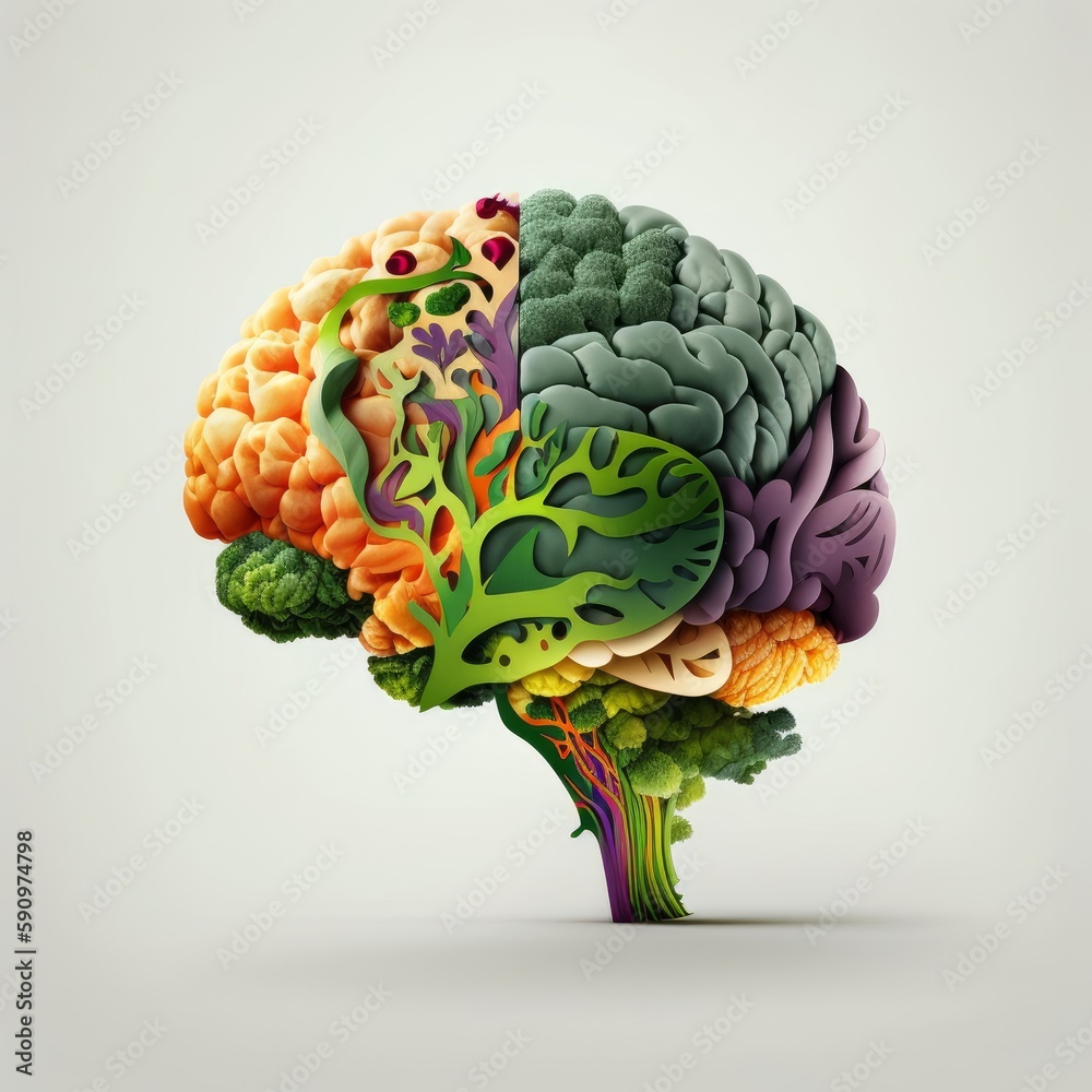 Plant-Based Healthy Eating: Human Brain Made of Fruits and Vegetables ... Plant-Based Healthy Eating: Human Brain Made of Fruits and Vegetables ...