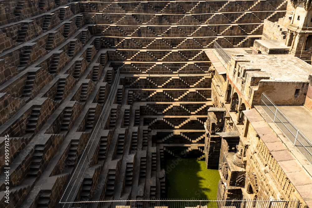 Ancient Indian step well in Jaipur, India, Architecture of stairs at ...