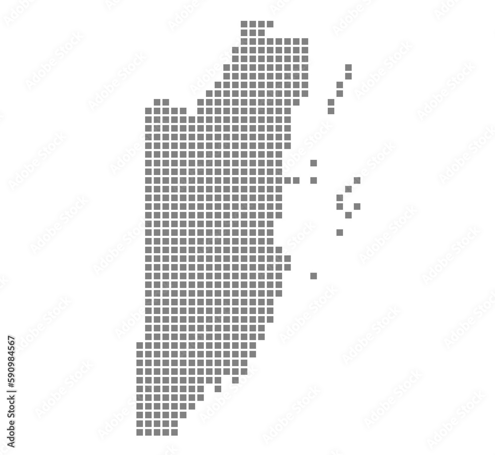Pixel map of Belize. dotted map of Belize isolated on white background ...