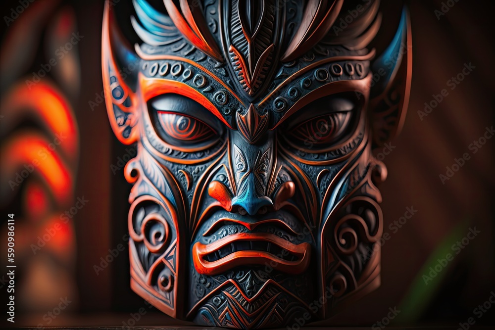 tiki mask wallpaper 4k Stock Illustration | Adobe Stock