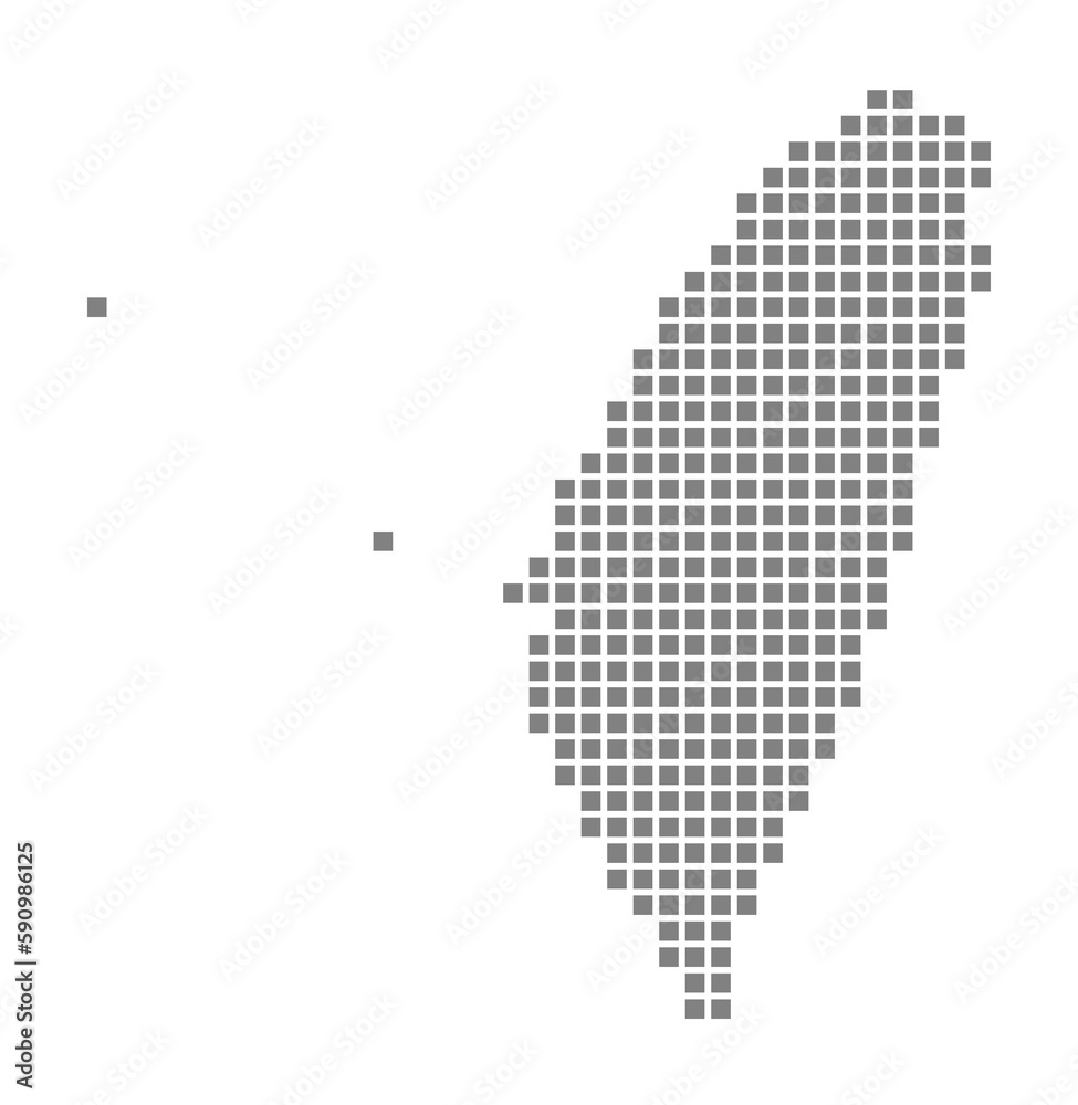 Pixel map of Taiwan. dotted map of Taiwan isolated on white background ...