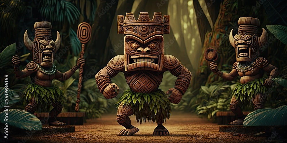 Tiki festival wallpaper 4k, tiki festival banner, tiki man on forest ...