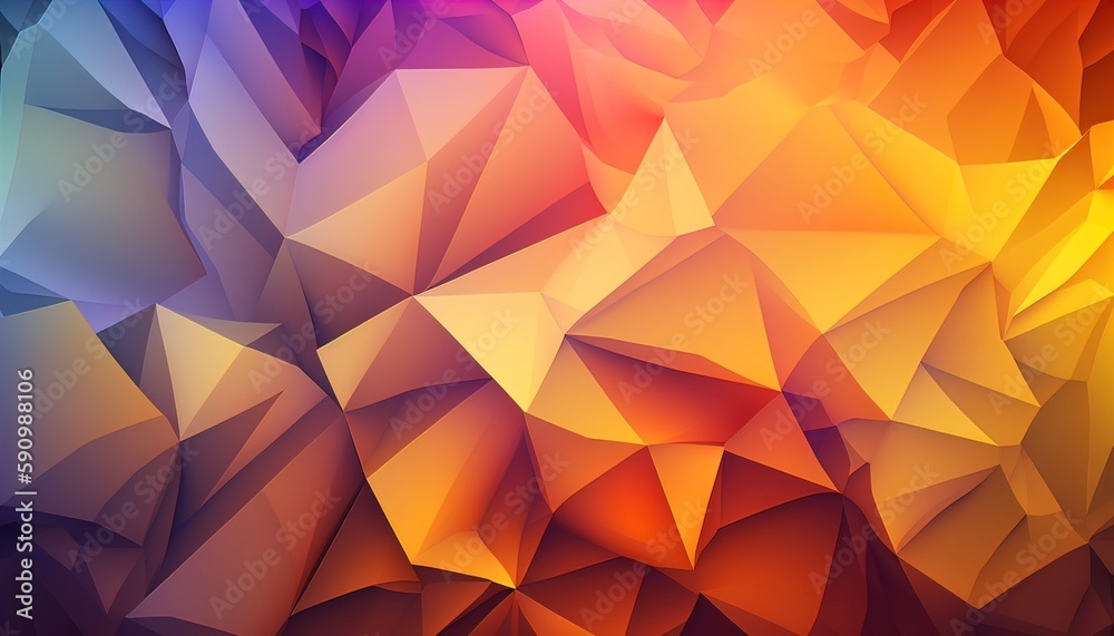 polygon wallpaper background, with lots of curves, light gradient ...