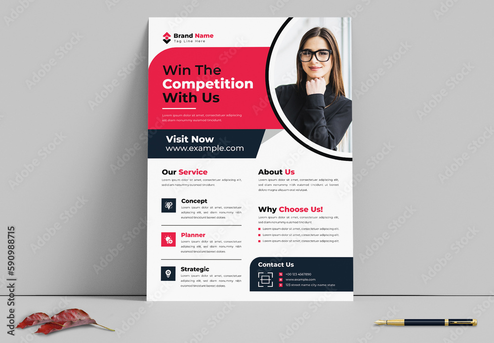 Digital Competition Flyer Design Template Stock Template | Adobe Stock