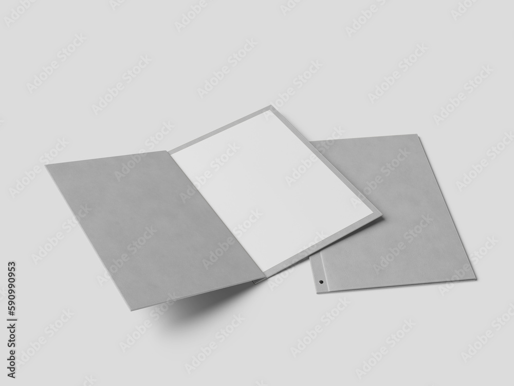 Realistic Restaurant Menu Book Mockup Presentation in High Angle Stock ...