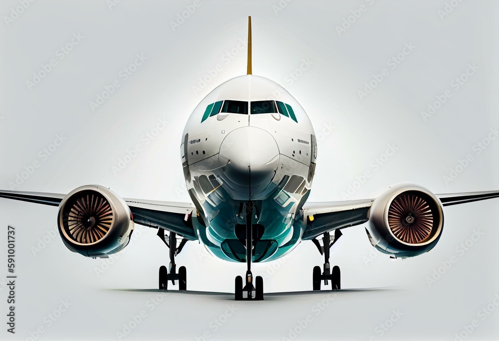 airplane isolated front view transparent PNG flight plane. Generative ...