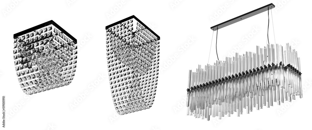 crystal chandelier for the interior isolated on transparent background ...