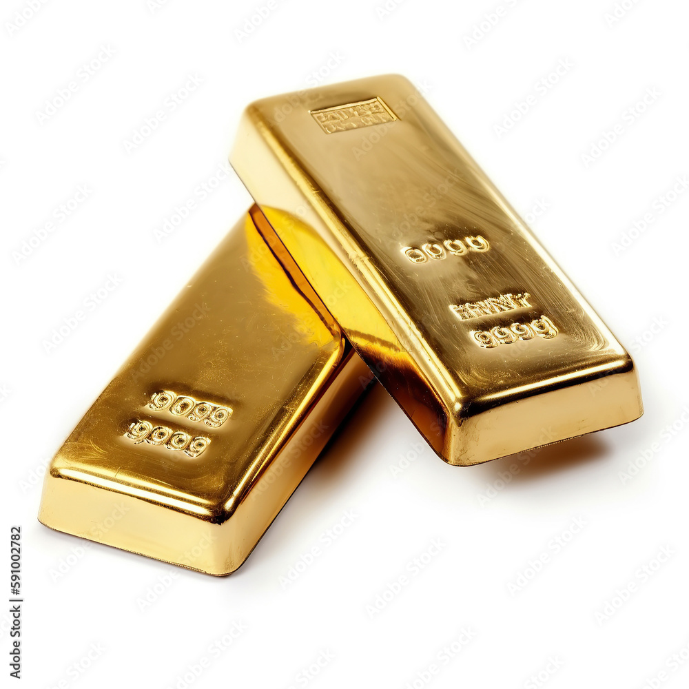 ai generated illustration of gold bar isolated white background Stock ...