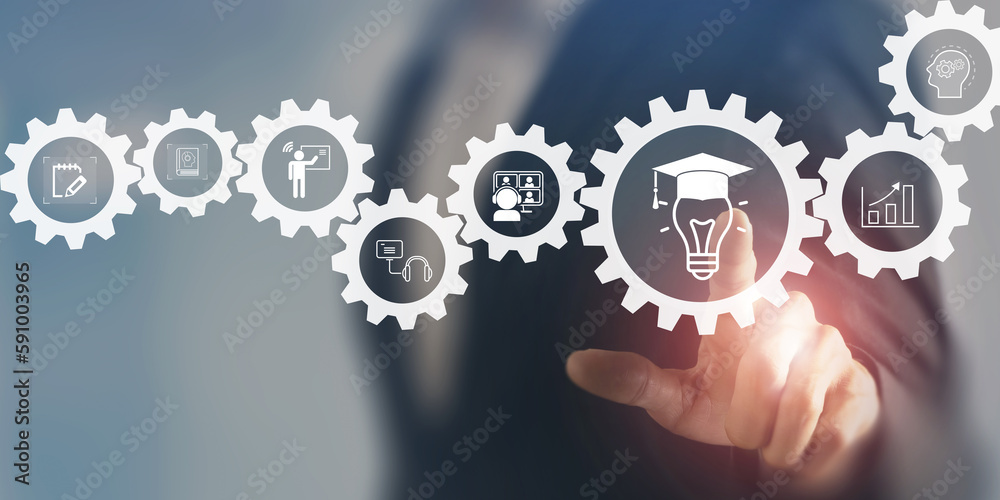 E learning technology concept. Online education, webinar, online ... E learning technology concept. Online education, webinar, online ...
