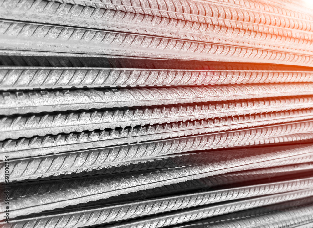 Steel bar or steel reinforcement bar. Construction armature ...