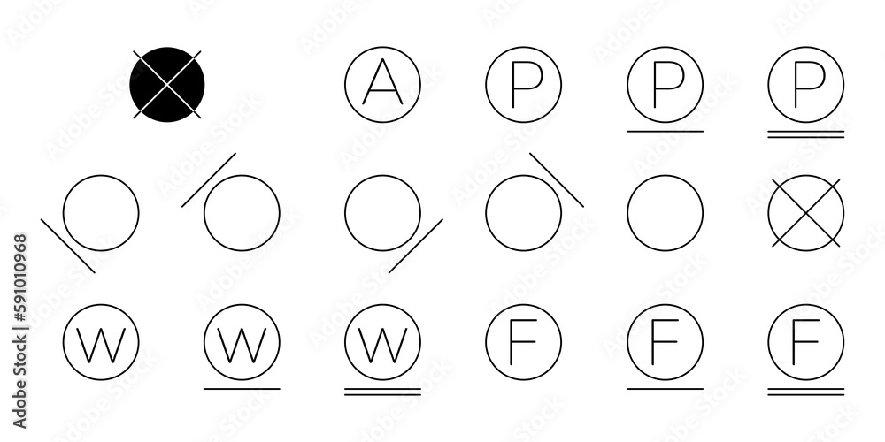 A set of line icons for dry cleaning. Pictograms for clothing labels ...