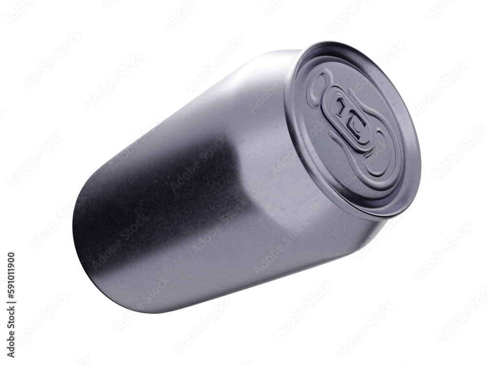 3d rendering of a template, closed aluminum can without label on a ...